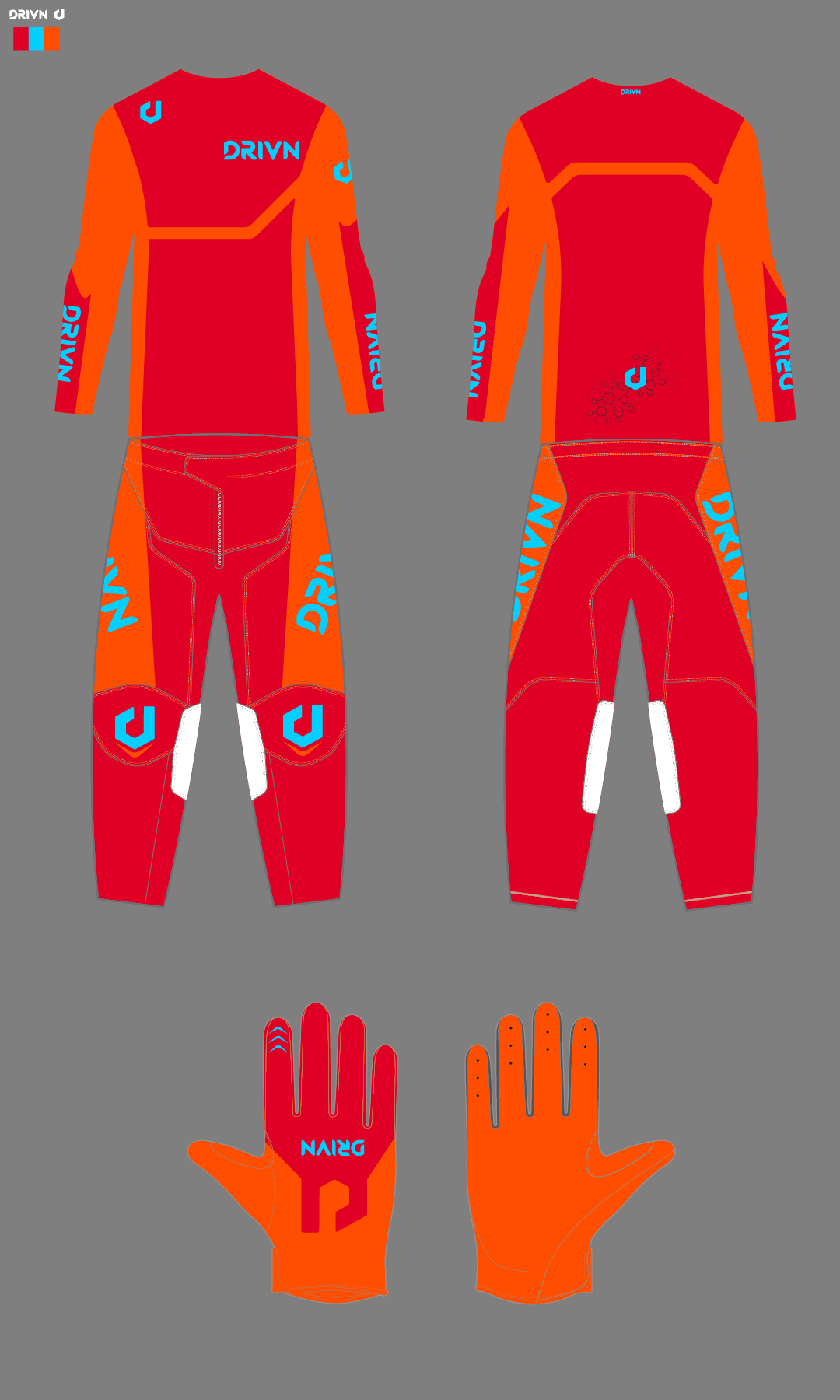 Custom “Verge” Gear Kit 'RED/ORANGE/BLUE' – Drivn Racewear